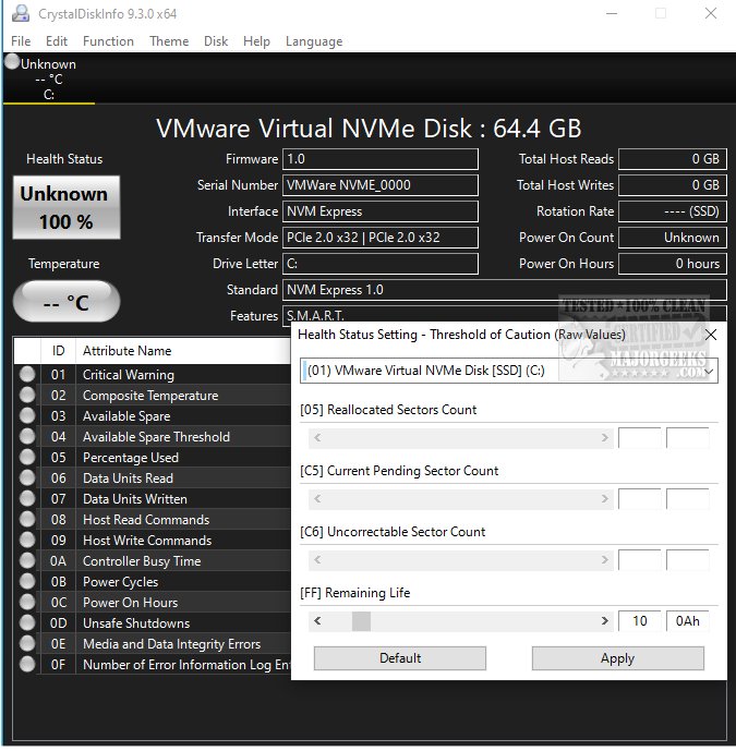 Download CrystalDiskInfo Portable - MajorGeeks