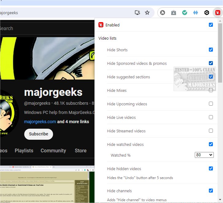 Download Control Panel for YouTube - MajorGeeks
