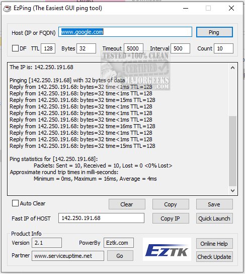 Download EzPing - MajorGeeks