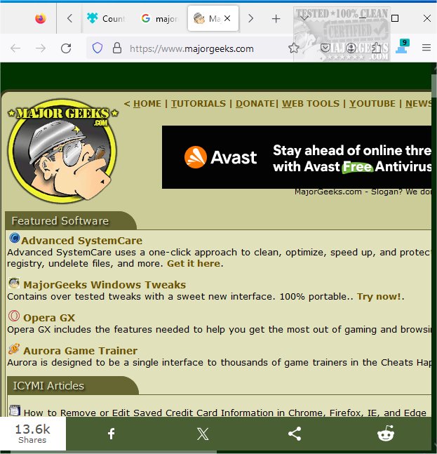 Download Count Tabs for Firefox - MajorGeeks