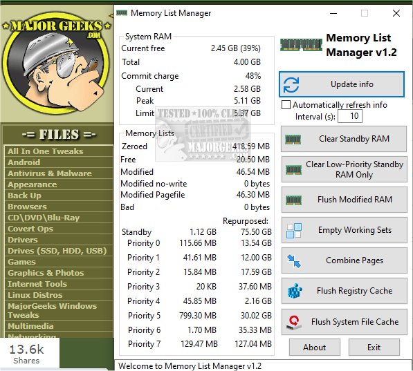 Download MemListMgr 2.1.4 - MajorGeeks