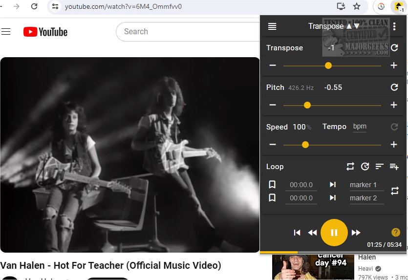 Download Transpose - Pitch - Speed - Loop for Videos - MajorGeeks