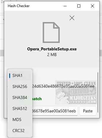 Download Hash Checker - MajorGeeks