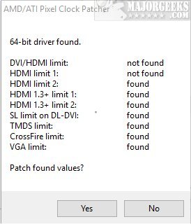 Download AMD/ATI Pixel Clock Patcher - MajorGeeks