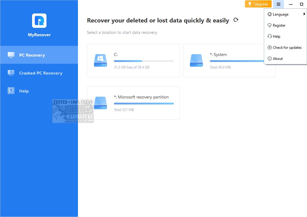Download MyRecover - MajorGeeks
