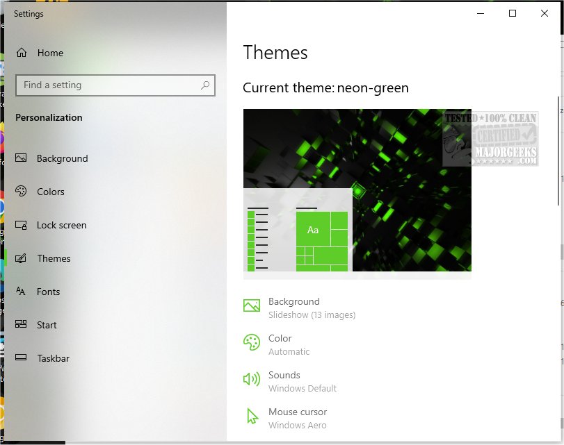 Download neon-green Theme - MajorGeeks