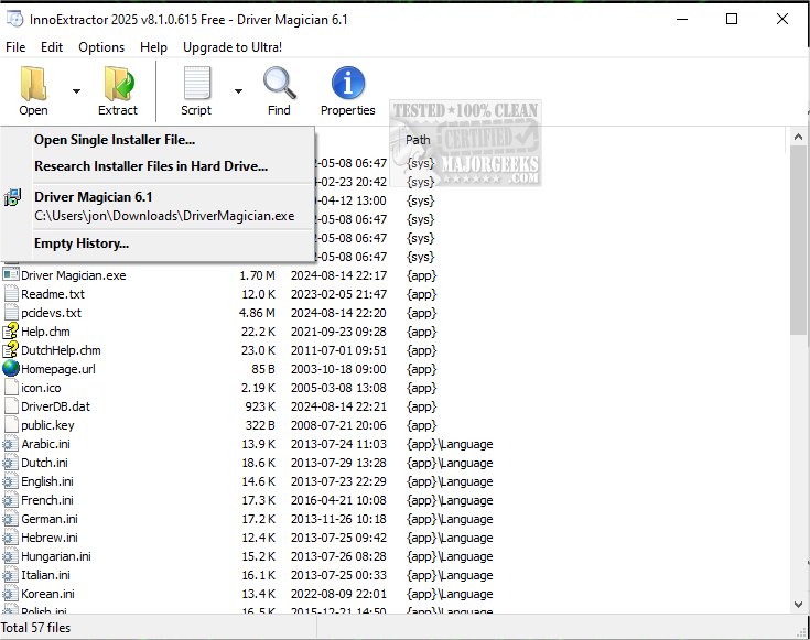 Download InnoExtractor - MajorGeeks
