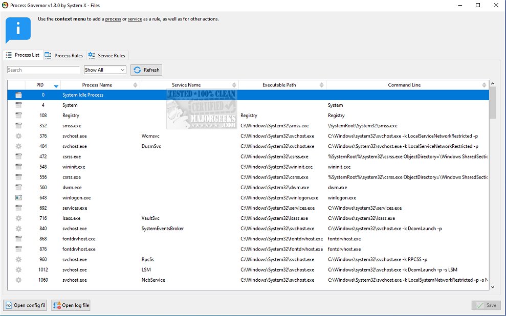 Download Process Governor - MajorGeeks