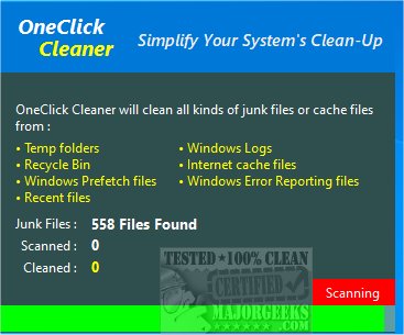 Download OneClick Cleaner - MajorGeeks