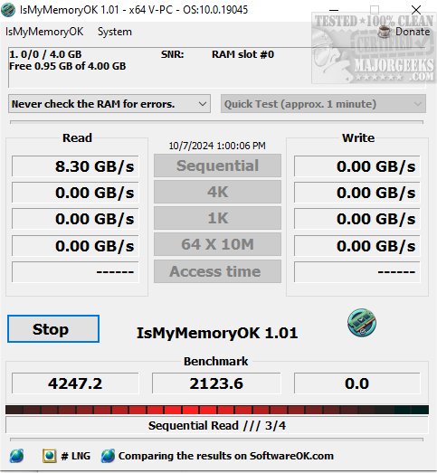 Download IsMyMemoryOK - MajorGeeks