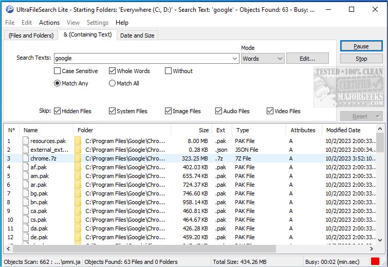 Download UltraFileSearch - MajorGeeks