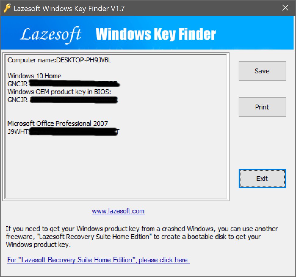 Download Lazesoft Windows Key Finder - MajorGeeks