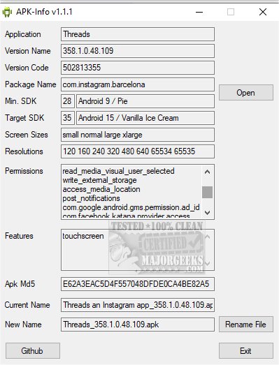 Download APK-Info - MajorGeeks