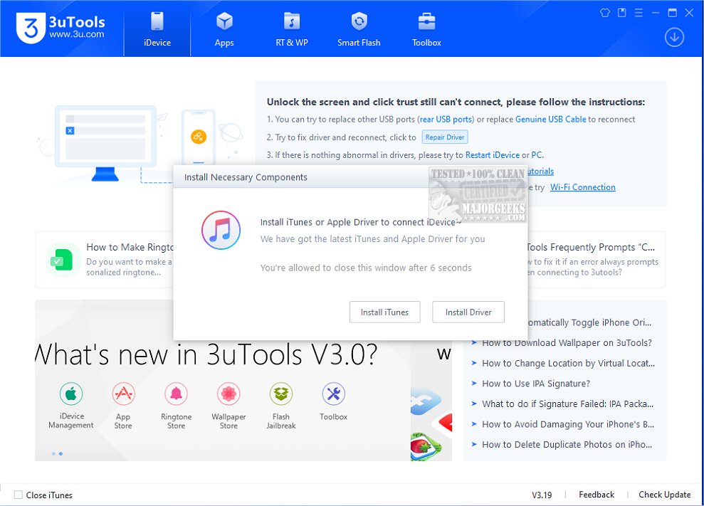 Download 3uTools - MajorGeeks