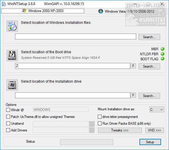 Download WinNTSetup 64-Bit - MajorGeeks
