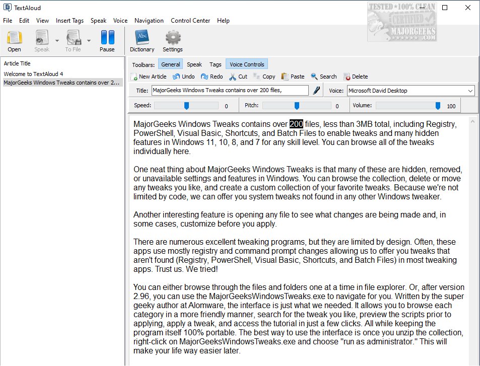 Download TextAloud - MajorGeeks