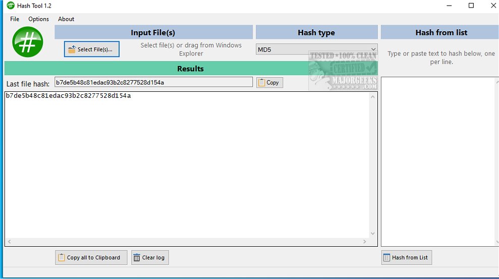 Download Hash Tool - MajorGeeks