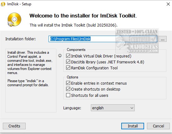 Download ImDisk Toolkit 64-Bit - MajorGeeks