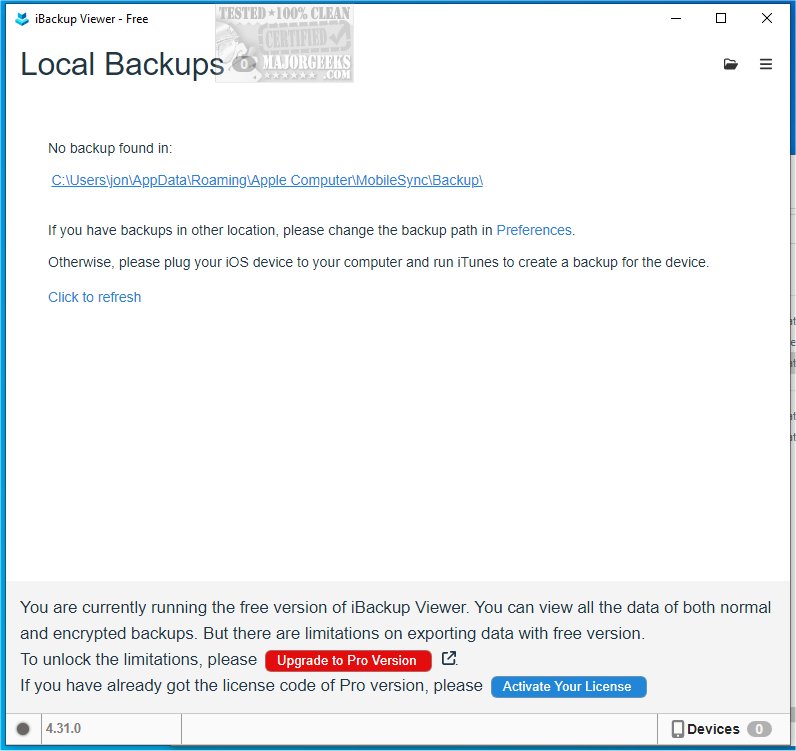 Download iBackup Viewer - MajorGeeks