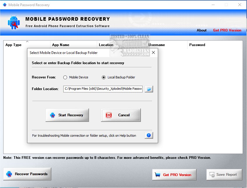 Download Mobile Password Recovery - MajorGeeks