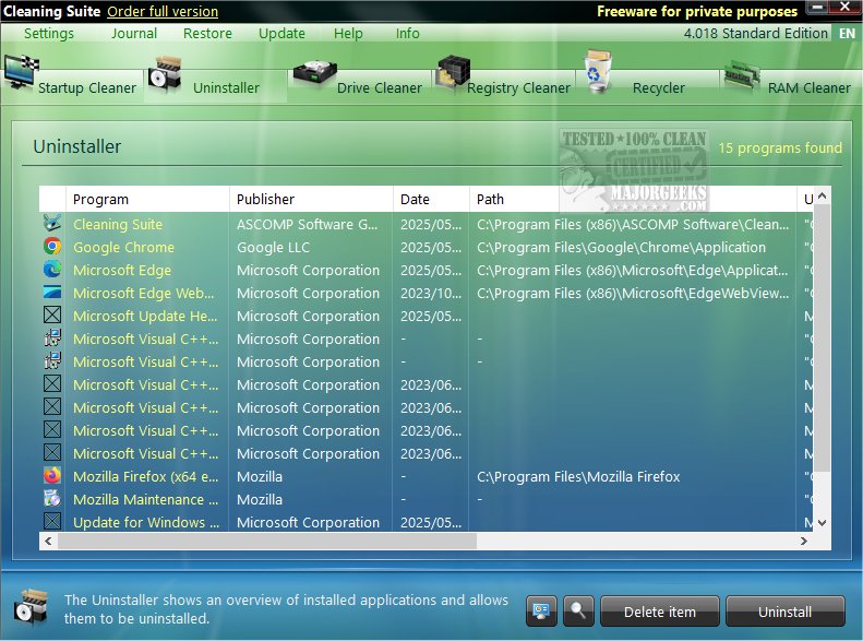 Download ASCOMP Cleaning Suite - MajorGeeks