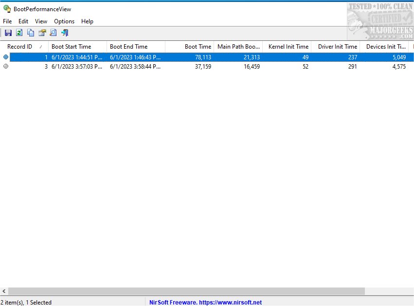 Download BootPerformanceView - MajorGeeks