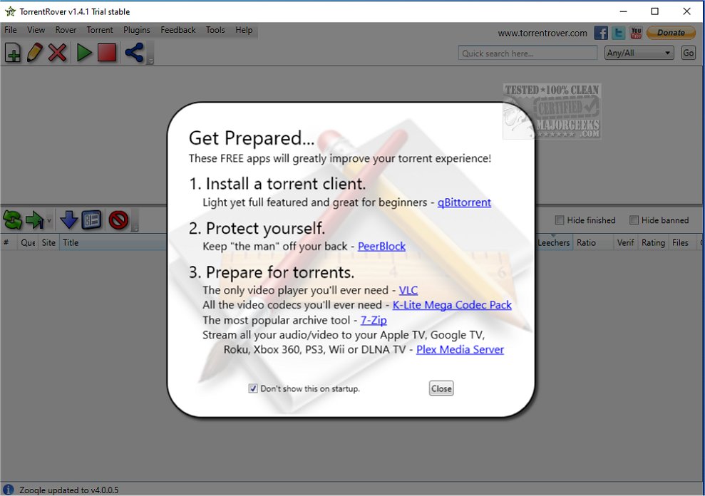 Download TorrentRover Portable - MajorGeeks