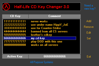 Download Half-Life CD Key Changer - MajorGeeks