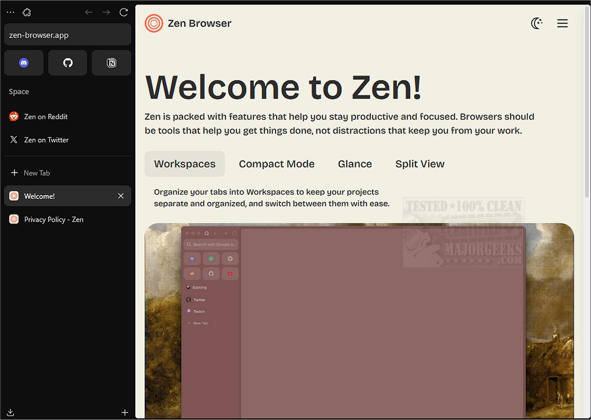 Download Zen Browser - MajorGeeks