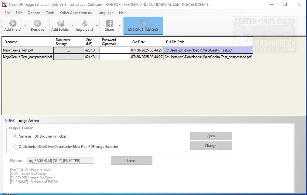 Download Free PDF Image Extractor 4dots - MajorGeeks