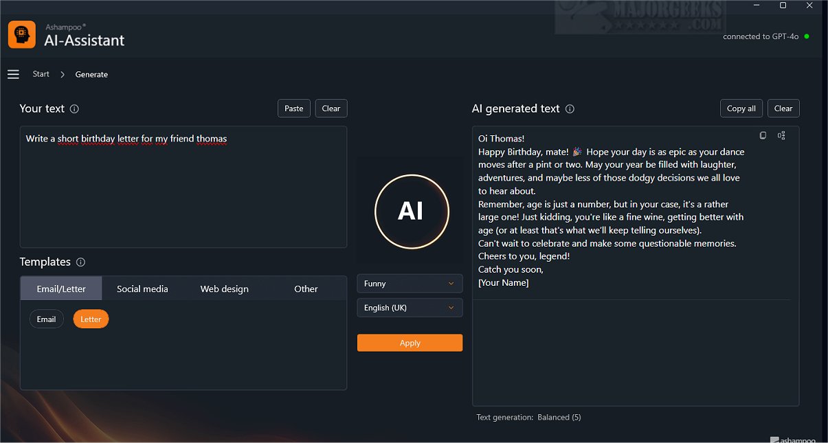 Download Ashampoo AI Assistant 2.0.1 - MajorGeeks
