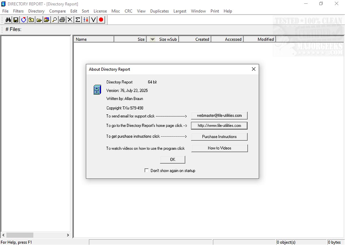Download Directory Report - MajorGeeks