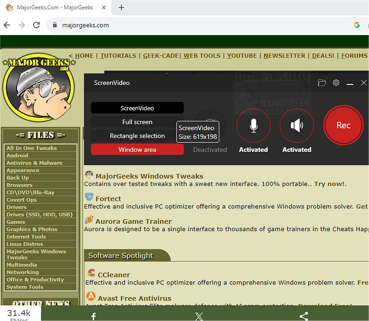 Download ScreenVideo - MajorGeeks