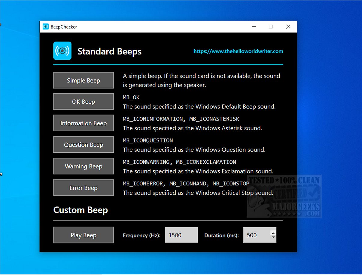 Download BeepChecker - MajorGeeks