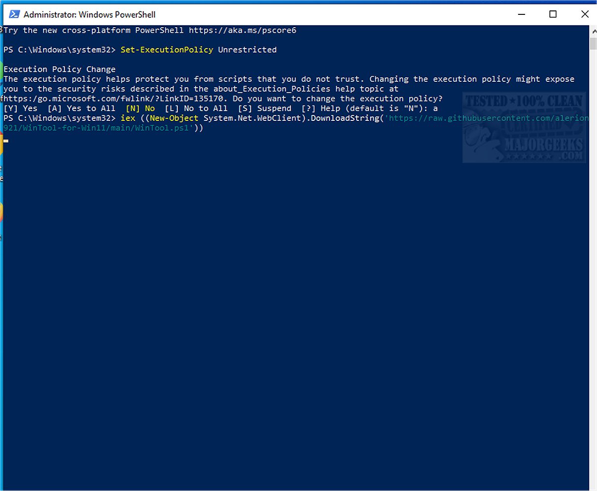 Download WinTool for Windows 11 - MajorGeeks