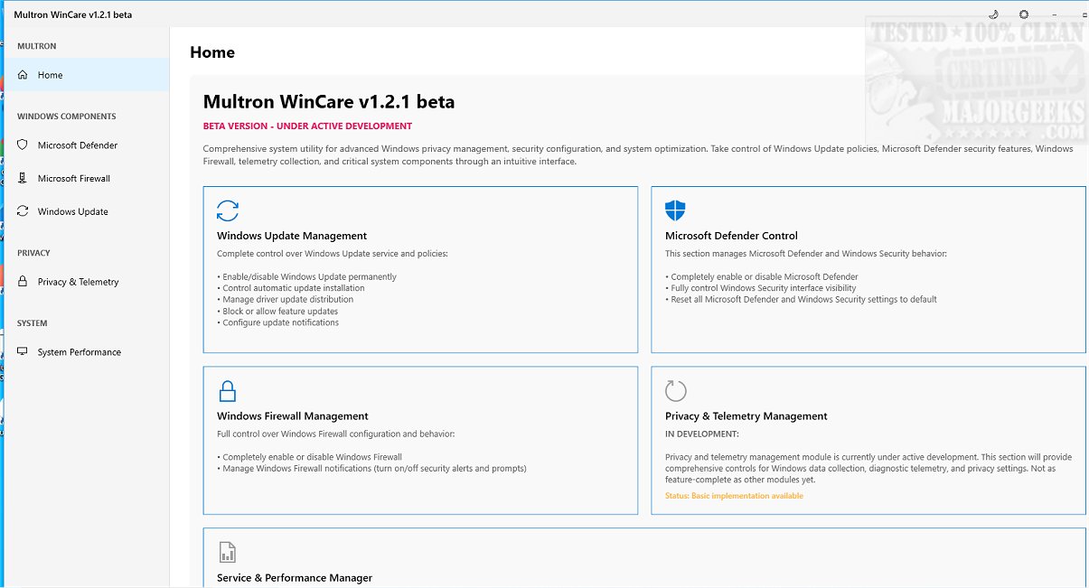 Download Multron WinCare 1.2.2 Beta - MajorGeeks