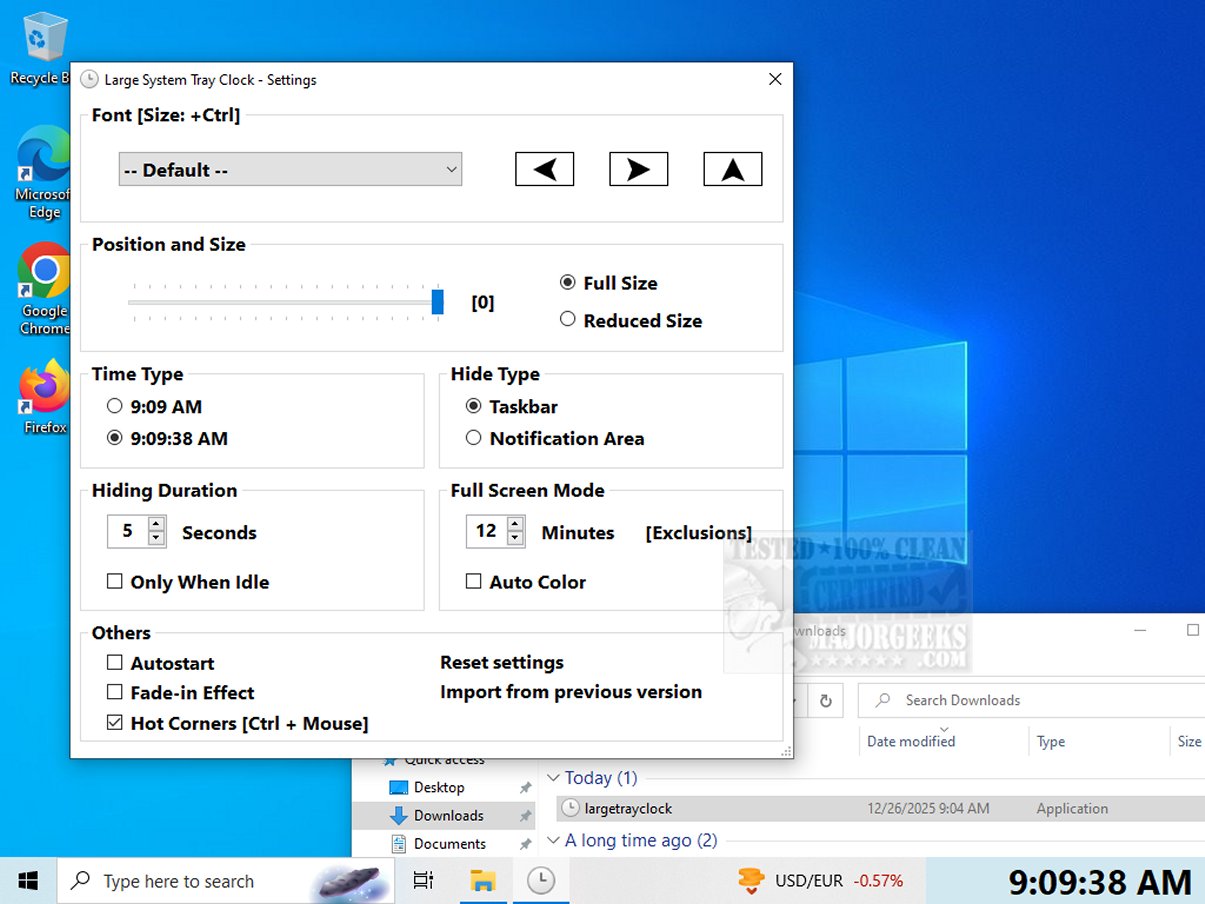 Download Large System Tray Clock - MajorGeeks