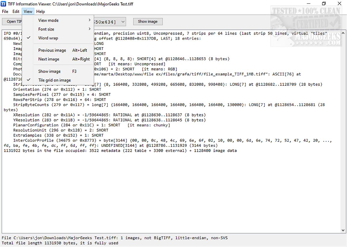 Download AlgART TIFF Information Viewer - MajorGeeks