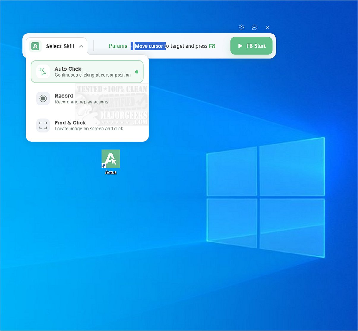Download Actus Auto Clicker 0.1.22 - MajorGeeks