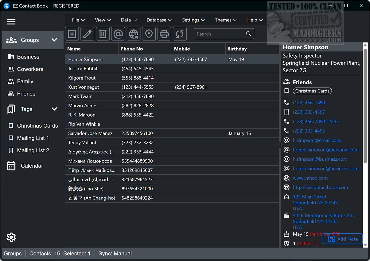 Download EZ Contact Book 6.0.2.50 - MajorGeeks