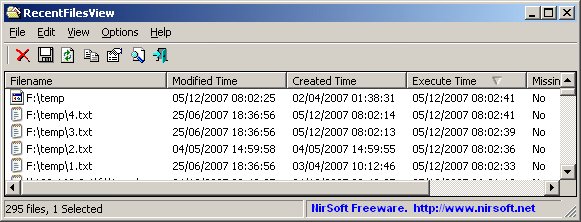 Download RecentFilesView - MajorGeeks