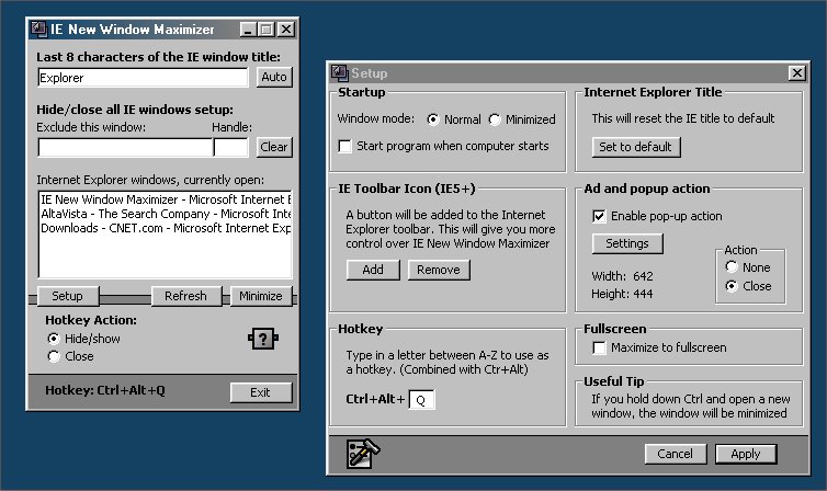 Download IE New Window Maximizer - MajorGeeks