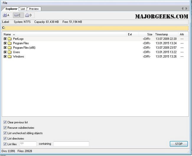 Download MiTeC DirList - MajorGeeks