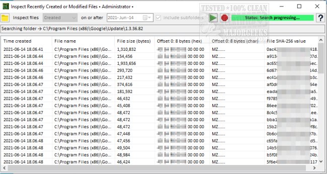 inspect recently created or modified files - majorgeeks.jpg