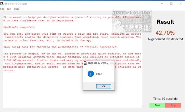 sherlock ai detector majorgeeks.jpg