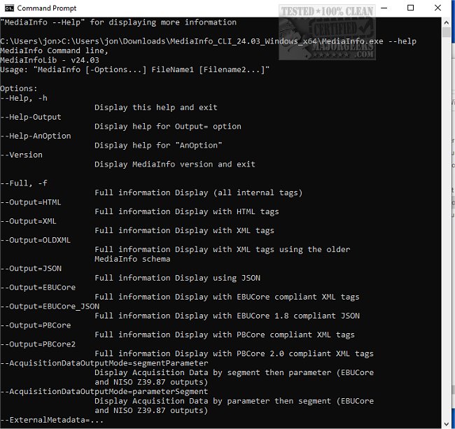 mediainfo cli majorgeeks.jpg