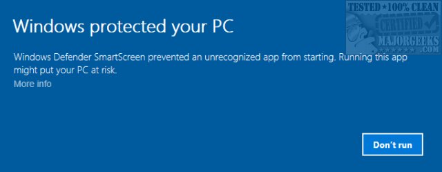 What Is Windows SmartScreen and How to Disable It - MajorGeeks
