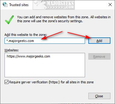 How to Add a Trusted Site in Windows 10 - MajorGeeks