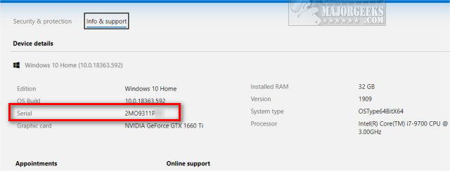How to Find the Serial Number of Your Windows PC - MajorGeeks