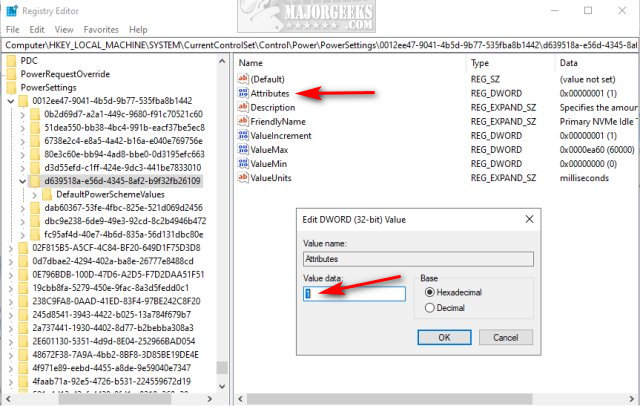 How to Add Primary NVMe Idle Timeout to Power Options in Windows 10 - MajorGeeks